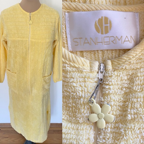 Vintage | Intimates & Sleepwear | Vintage 8s Yellow Chenille Robe Small ...